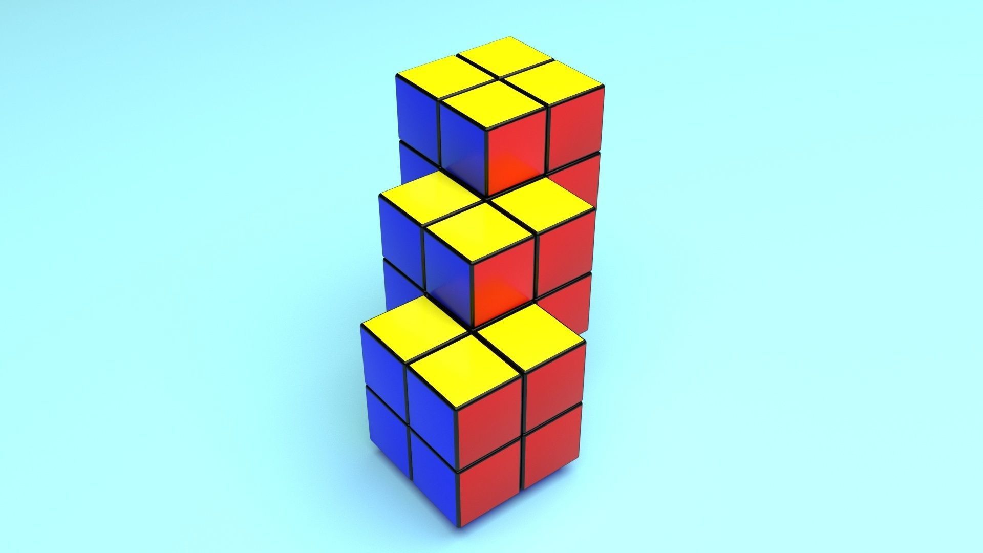 Double Cubes Set 3D model | CGTrader