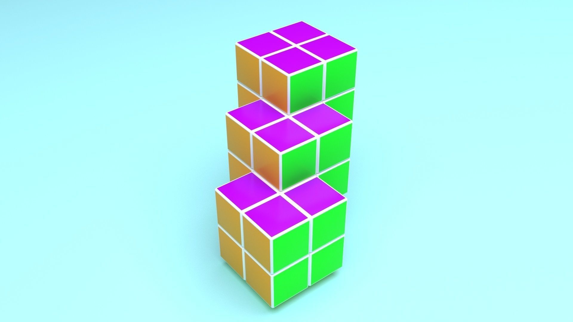 Double Cubes Set 3D model | CGTrader