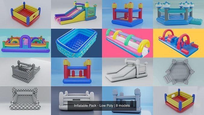 3D Model Collection Inflatable Pack - Low Poly VR / AR / low-poly ...
