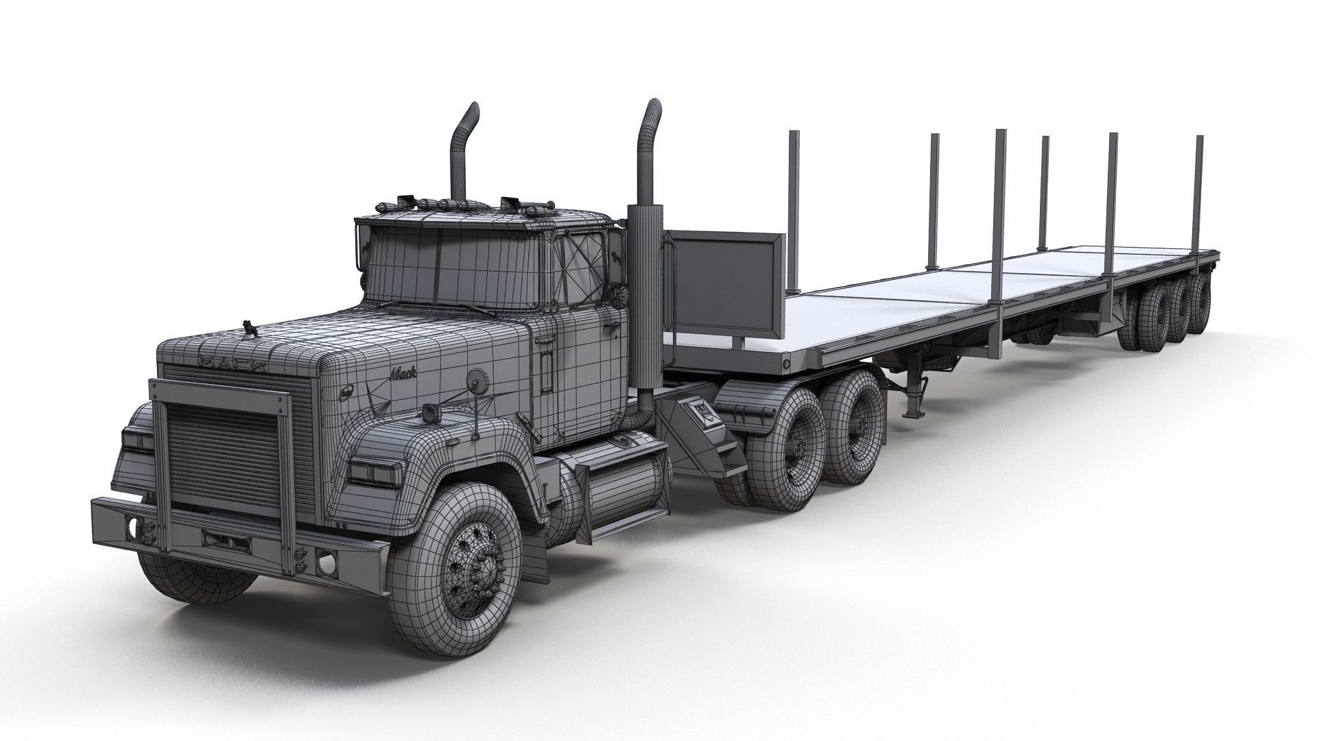 3D model SuperLiner flatbed trailer VR / AR / low-poly | CGTrader