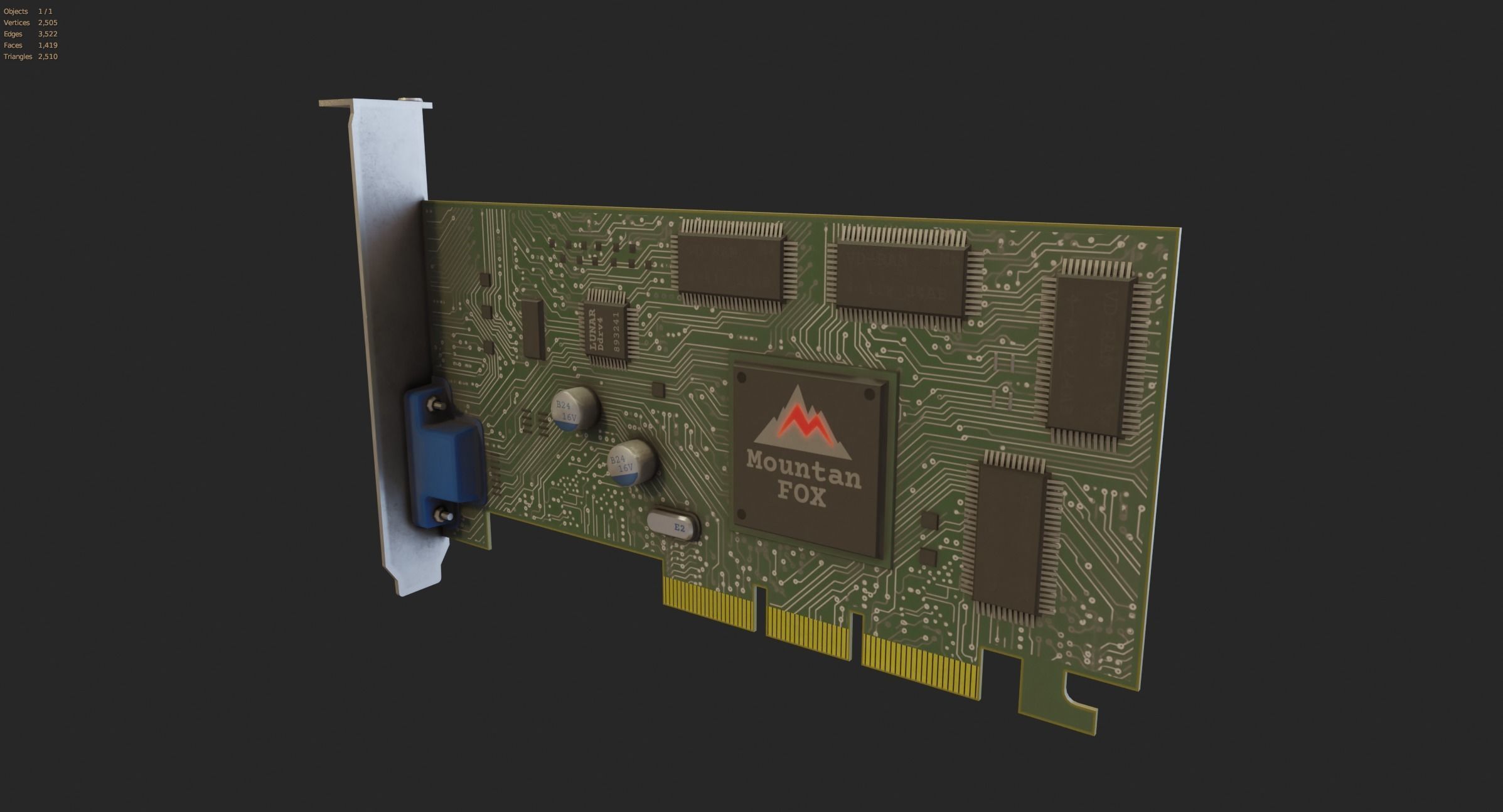 3D model Vga gpu agp video card game ready model with pbr texture VR ...