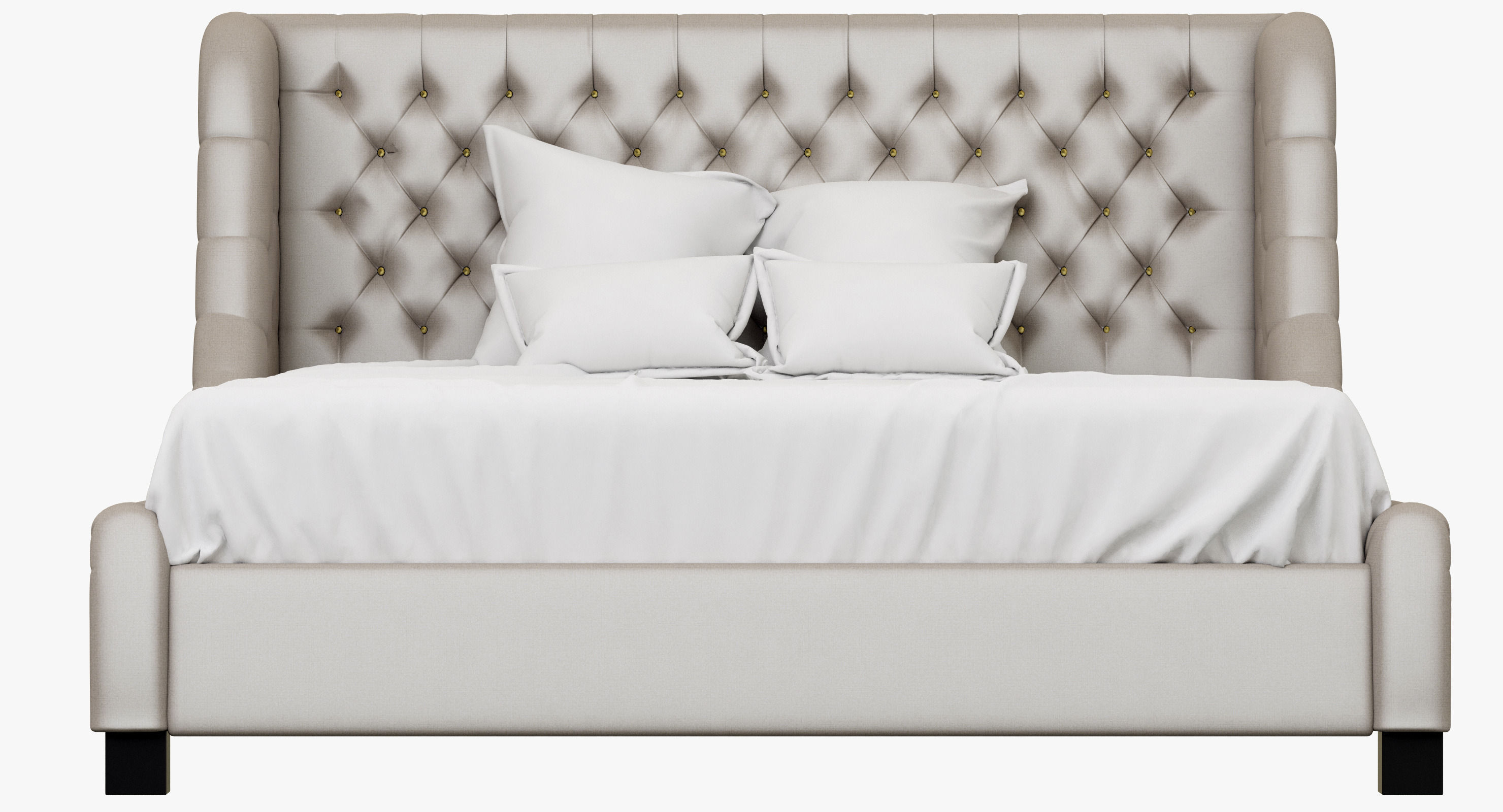 Restoration Hardware Devyn Tufted Upholstered Wing Bed 3D model | CGTrader