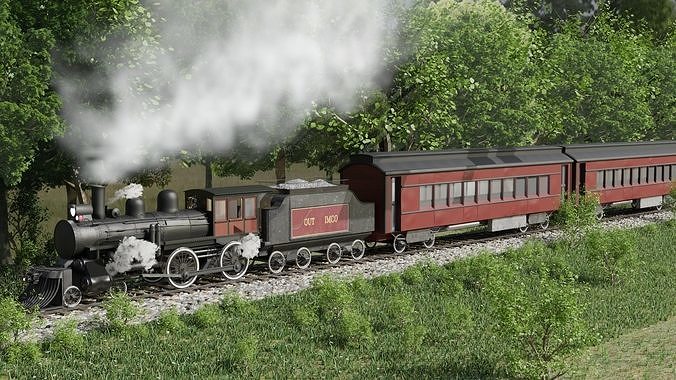 Steam Train 3D Model 3D model | CGTrader