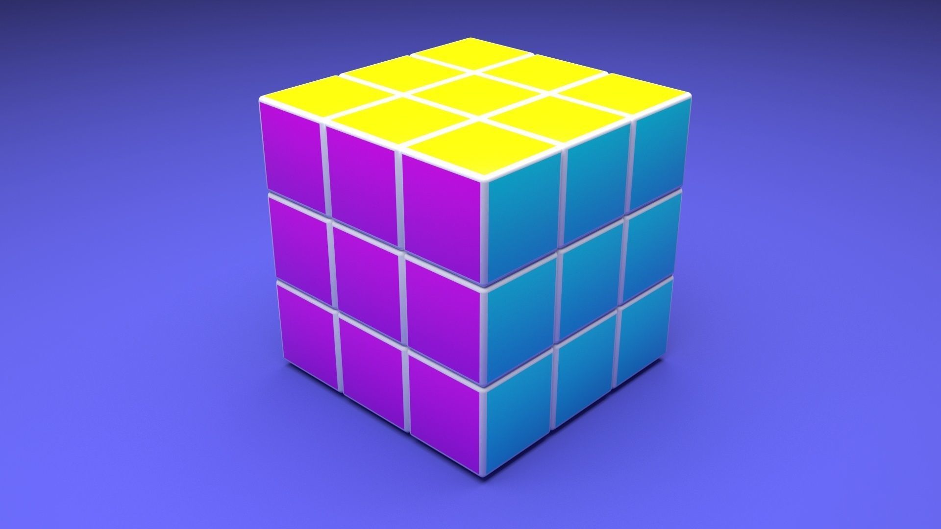 CMYK Colored Rubiks Cubes 3D model | CGTrader