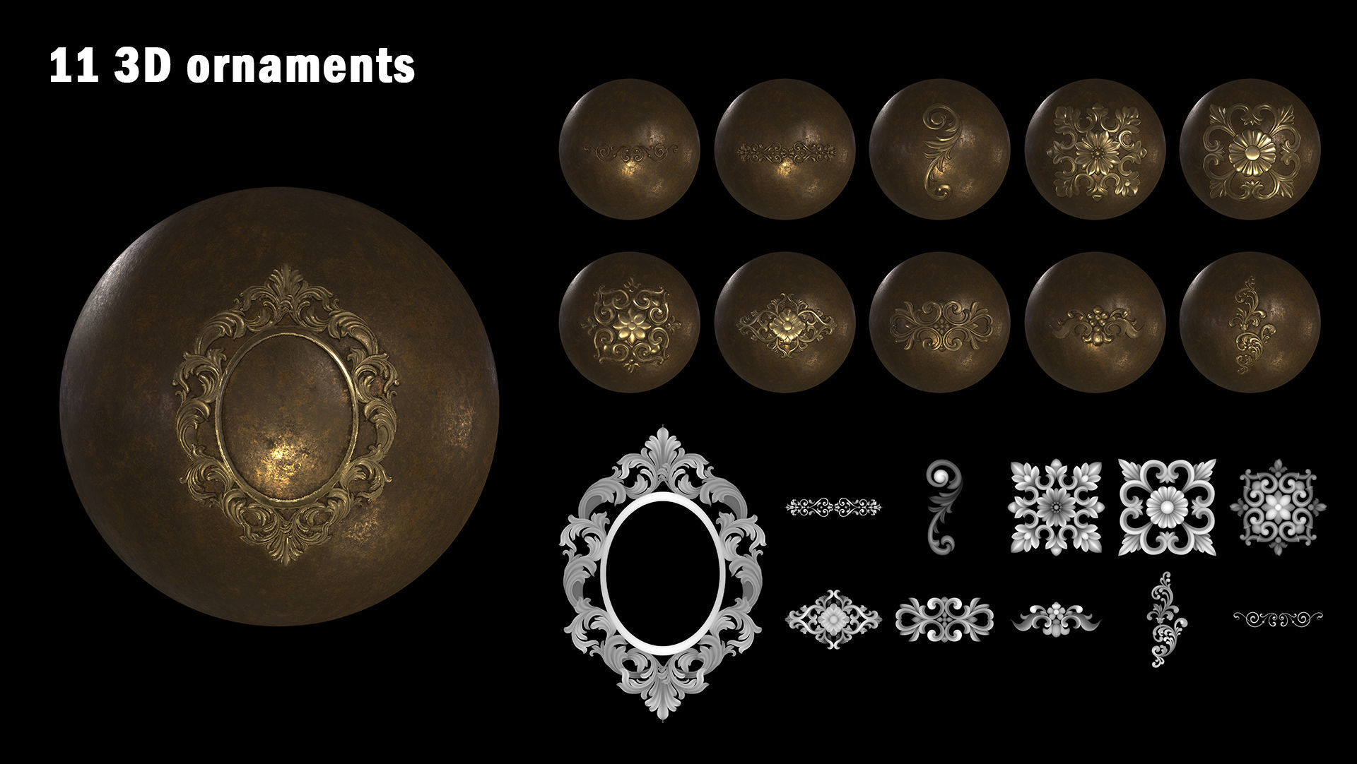 Alpha texture pack 01 - Egyptian - 3D ornaments - seamless Texture ...