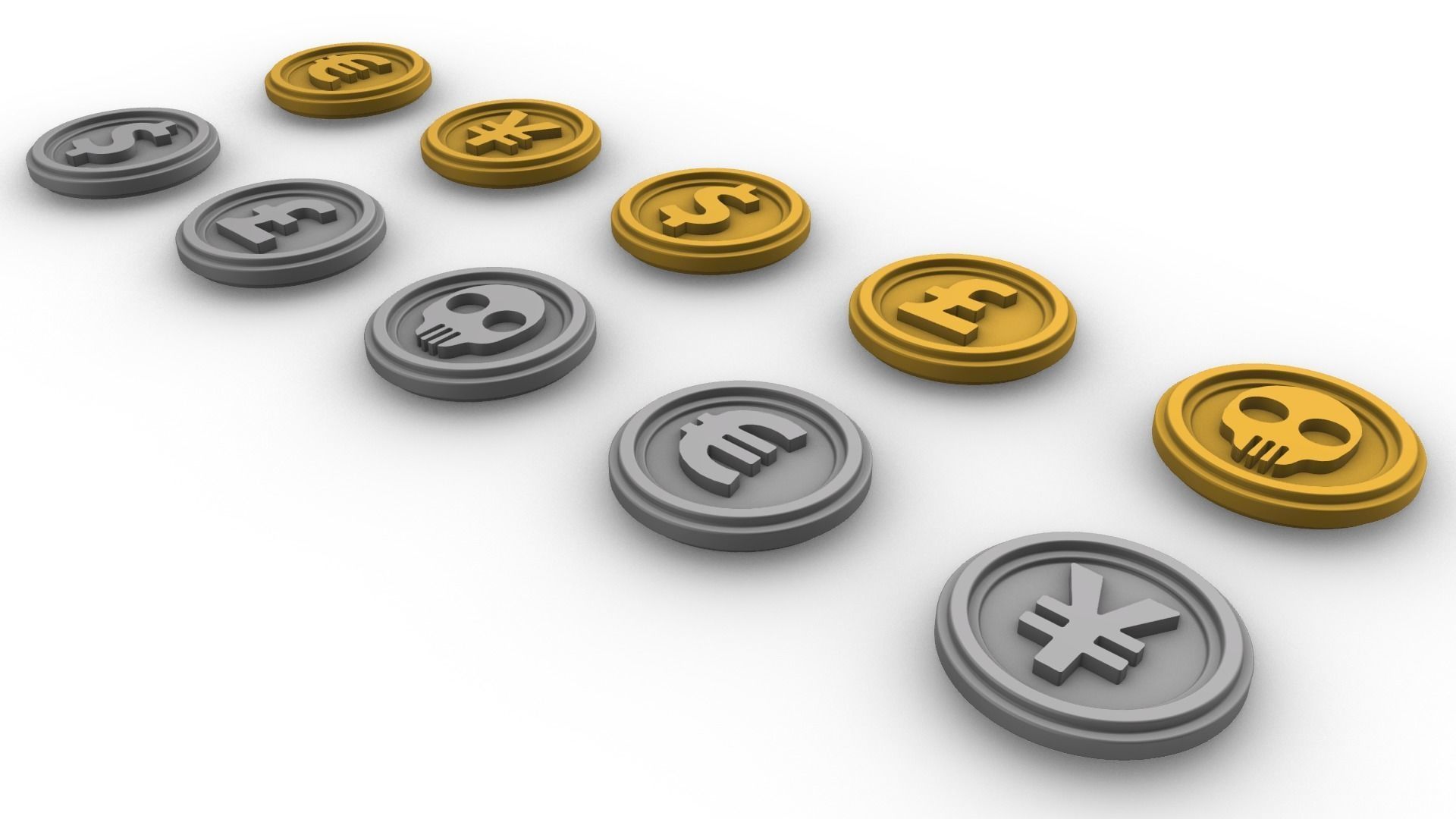 Pirates Coins Treasure 3D model 3D printable | CGTrader