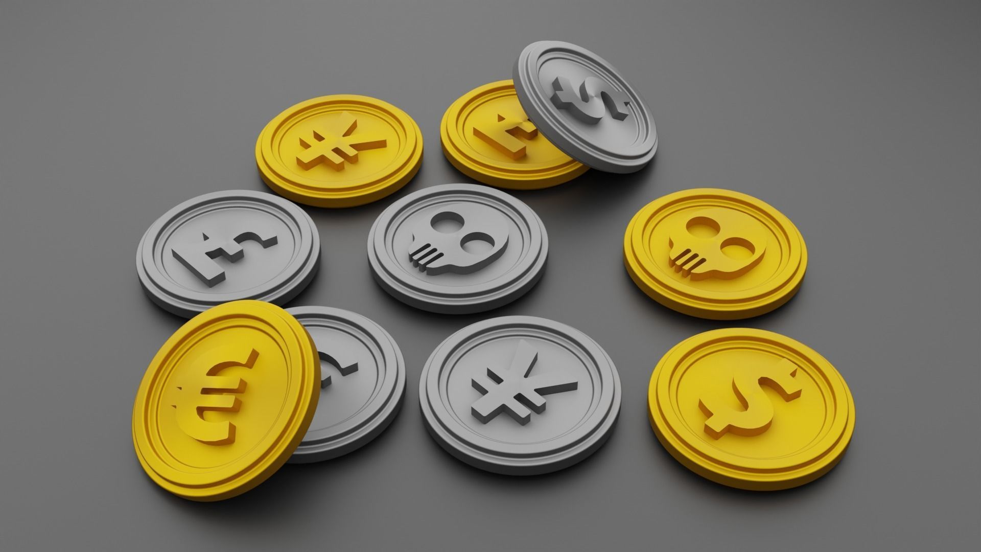 Pirates Coins Treasure 3D model 3D printable | CGTrader