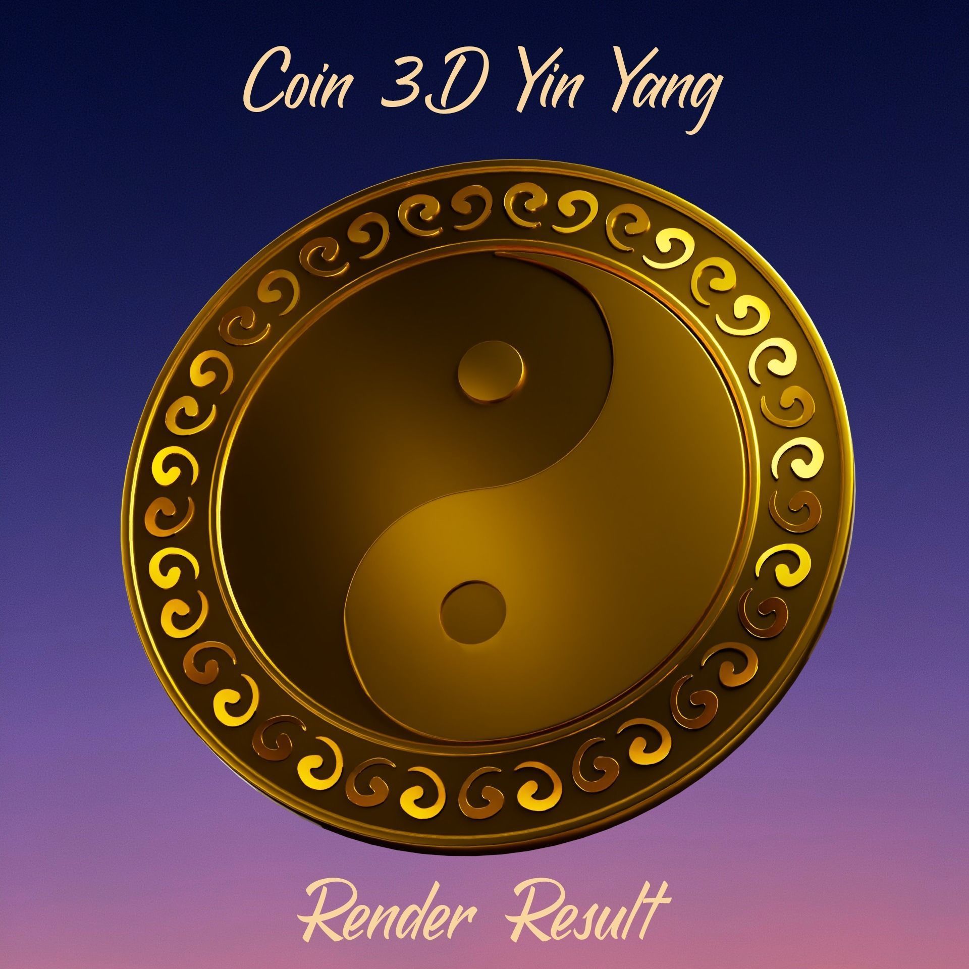 Yin Yang PBR Coin 3D 3D model | CGTrader