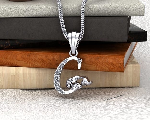 Initial Letters Pendant C 3D print model 3D print model 3D model 3D ...
