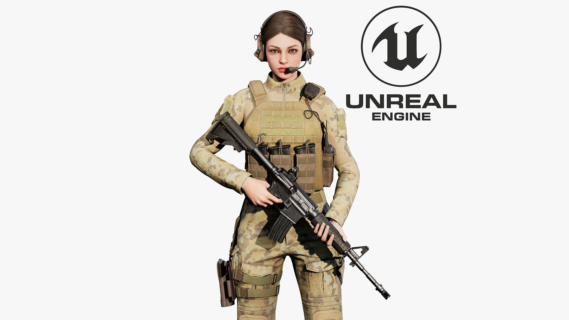 3D model Female Soldier UE4 VR / AR / low-poly | CGTrader