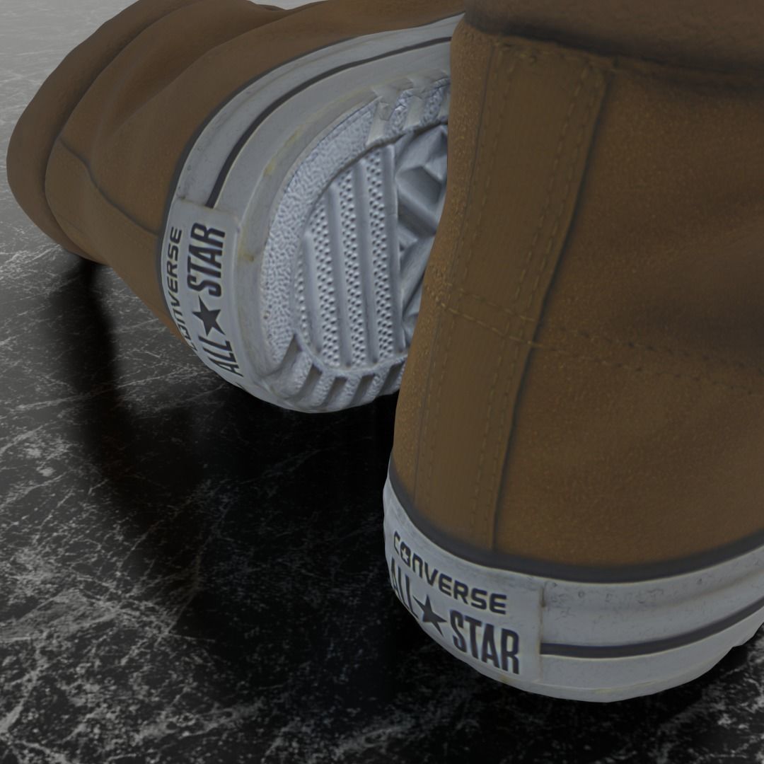 3D model CONVERSE 3D SHOES - BROWN VR / AR / low-poly | CGTrader