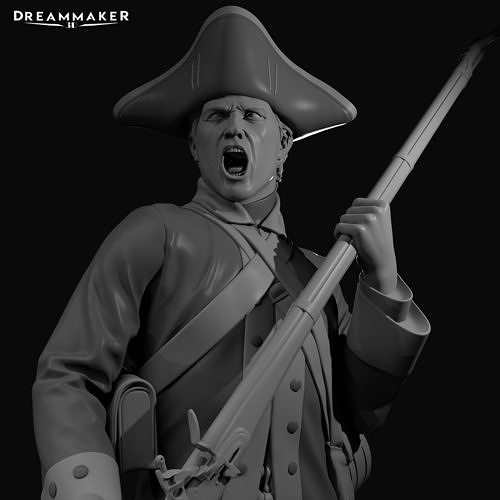 Revolutionary War soldier 3D model 3D printable | CGTrader