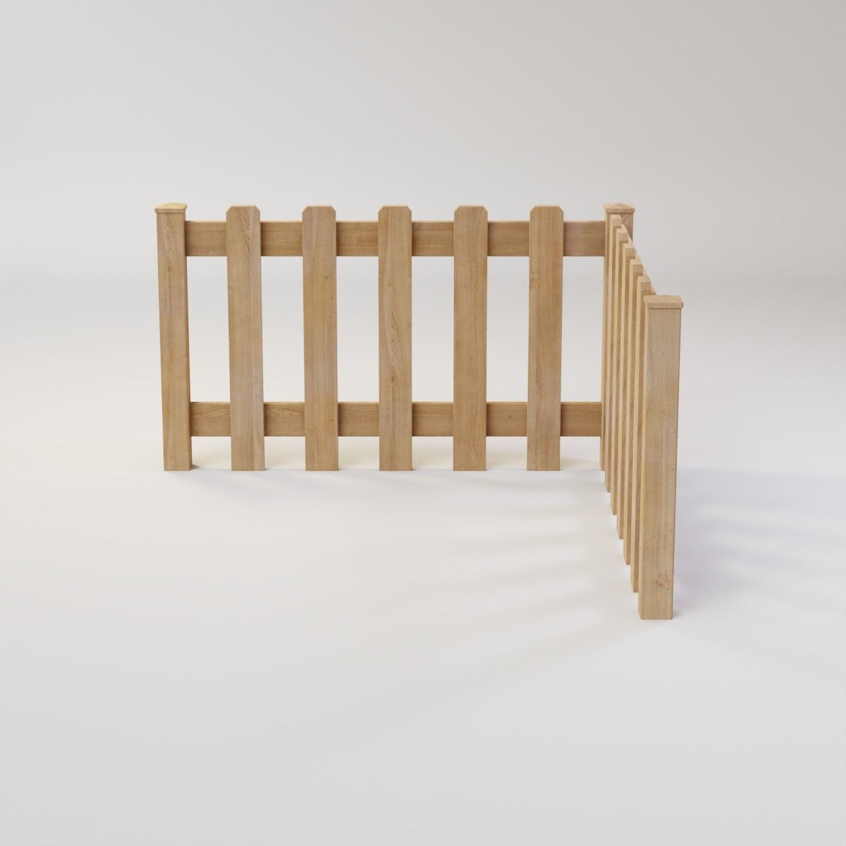 3D model Modular Fence Kit Pack - Dog-Ear Picket Fence VR / AR / low ...