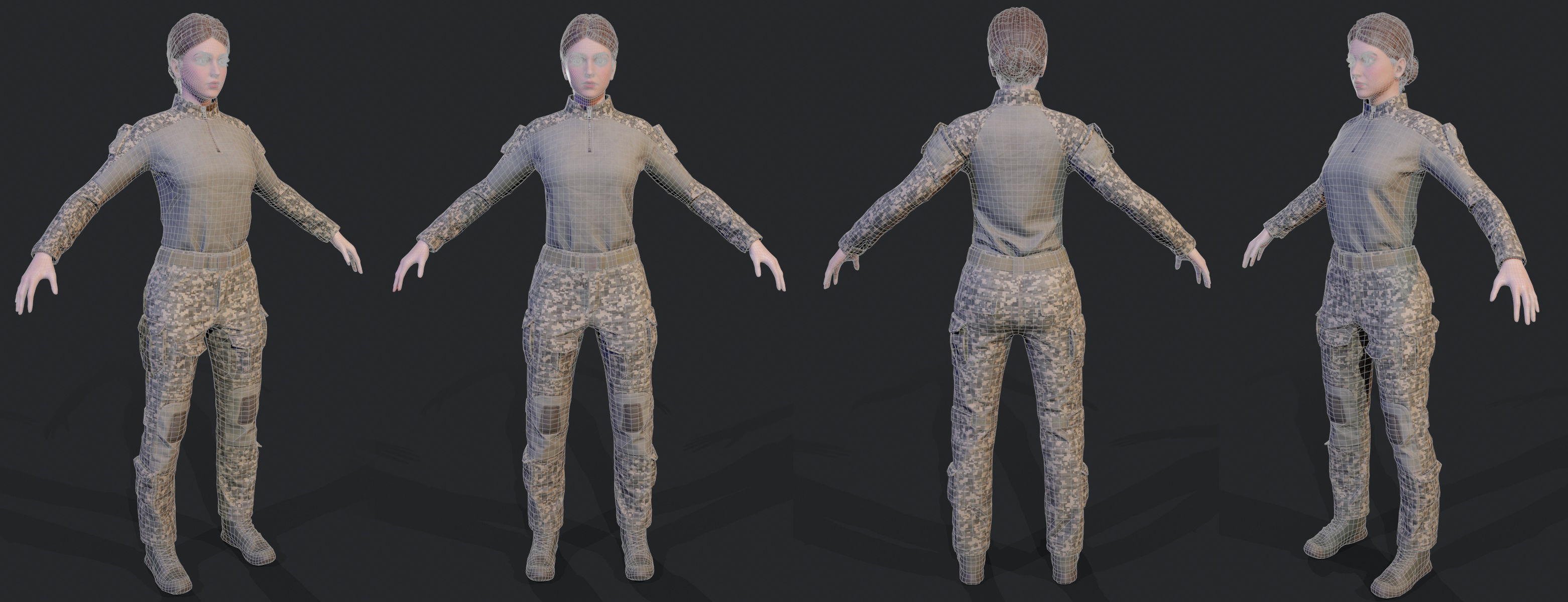 3D model Female Soldier Unity VR / AR / low-poly | CGTrader