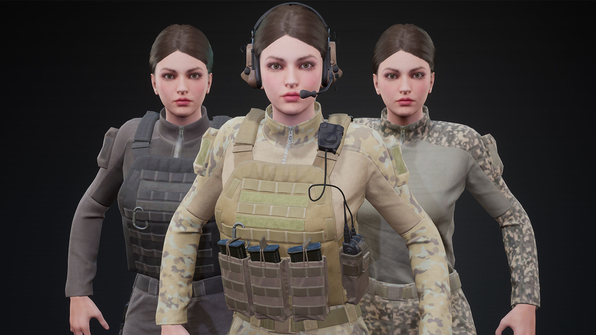 3D model Female Soldier Unity VR / AR / low-poly | CGTrader