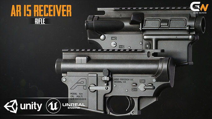 3D model AR15 Receiver AAA Game Asset VR / AR / low-poly | CGTrader