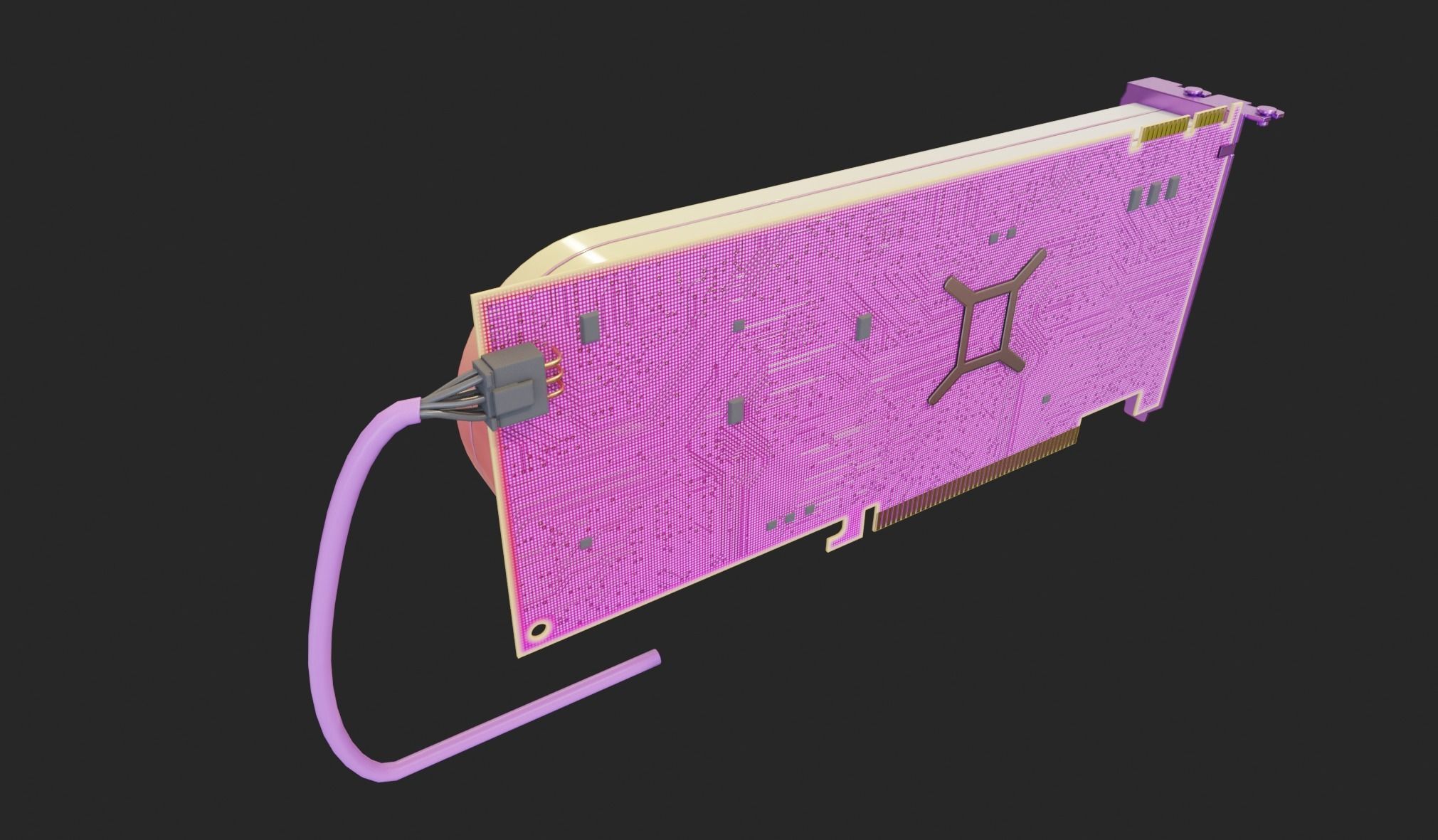 3D model Gpu girl theme colorful pink vga rgb pink video card VR / AR ...