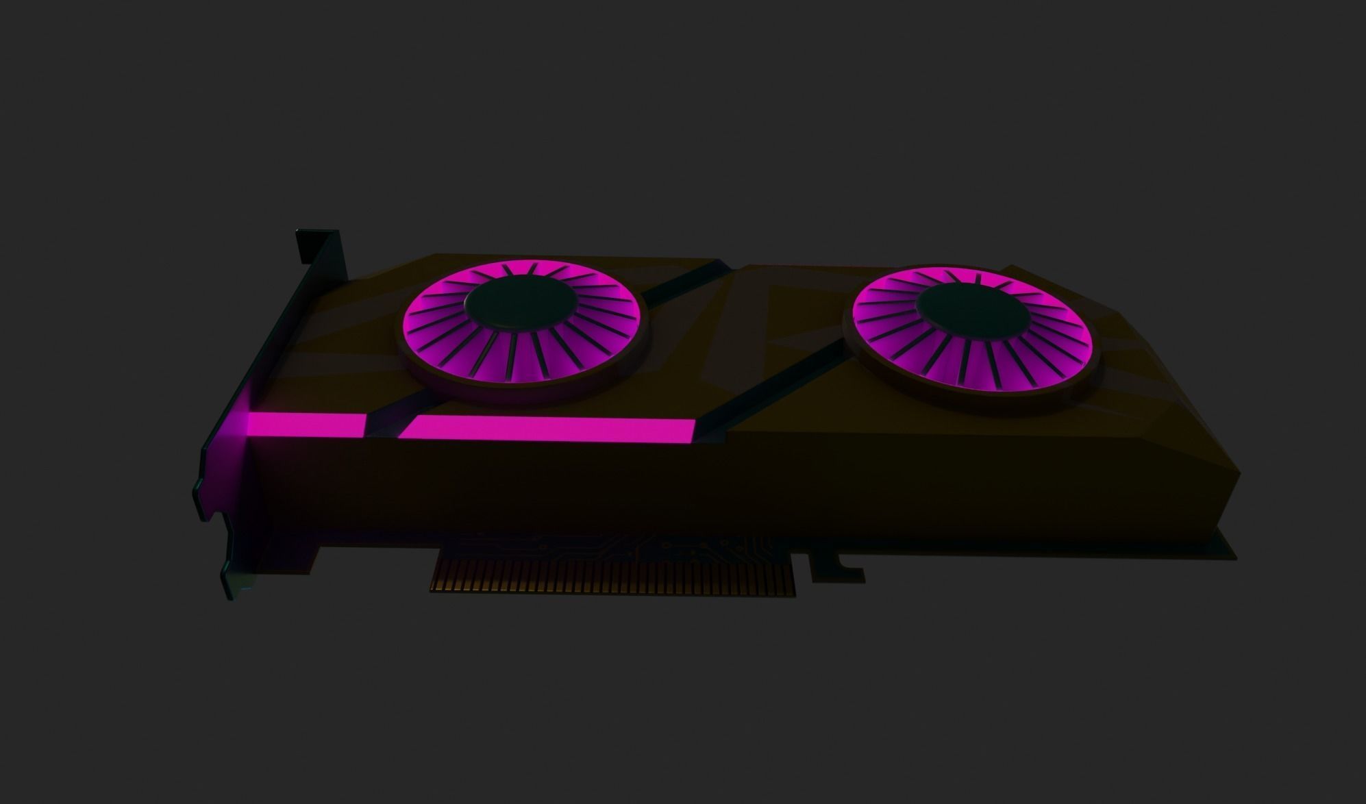 3D model Cyberpunk gpu video card vga theme colorful rgb light VR / AR ...