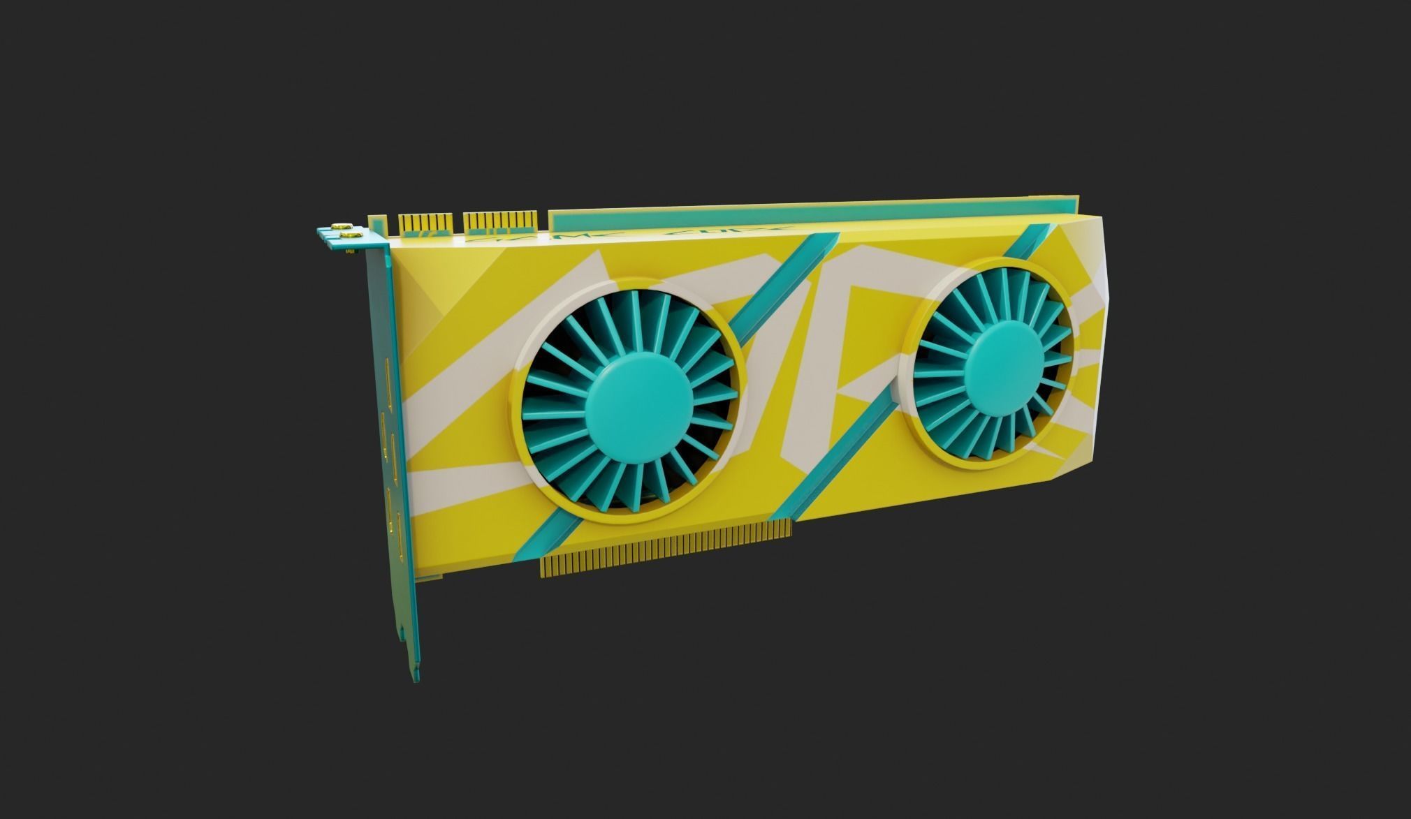 3D model Cyberpunk gpu video card vga theme colorful rgb light VR / AR ...