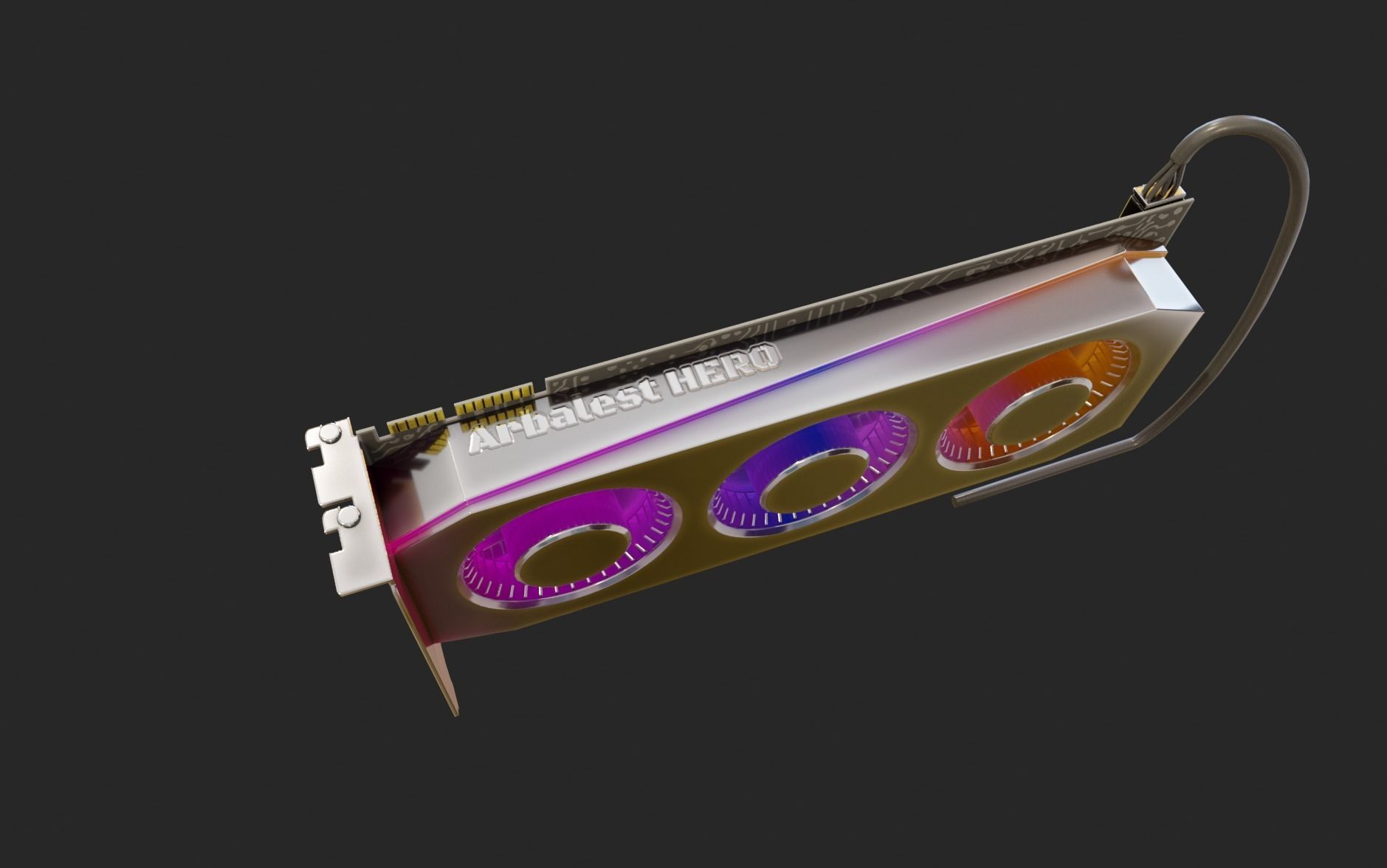 3D model gpu vga pci pcie graphics card video card rgb colorful VR / AR ...