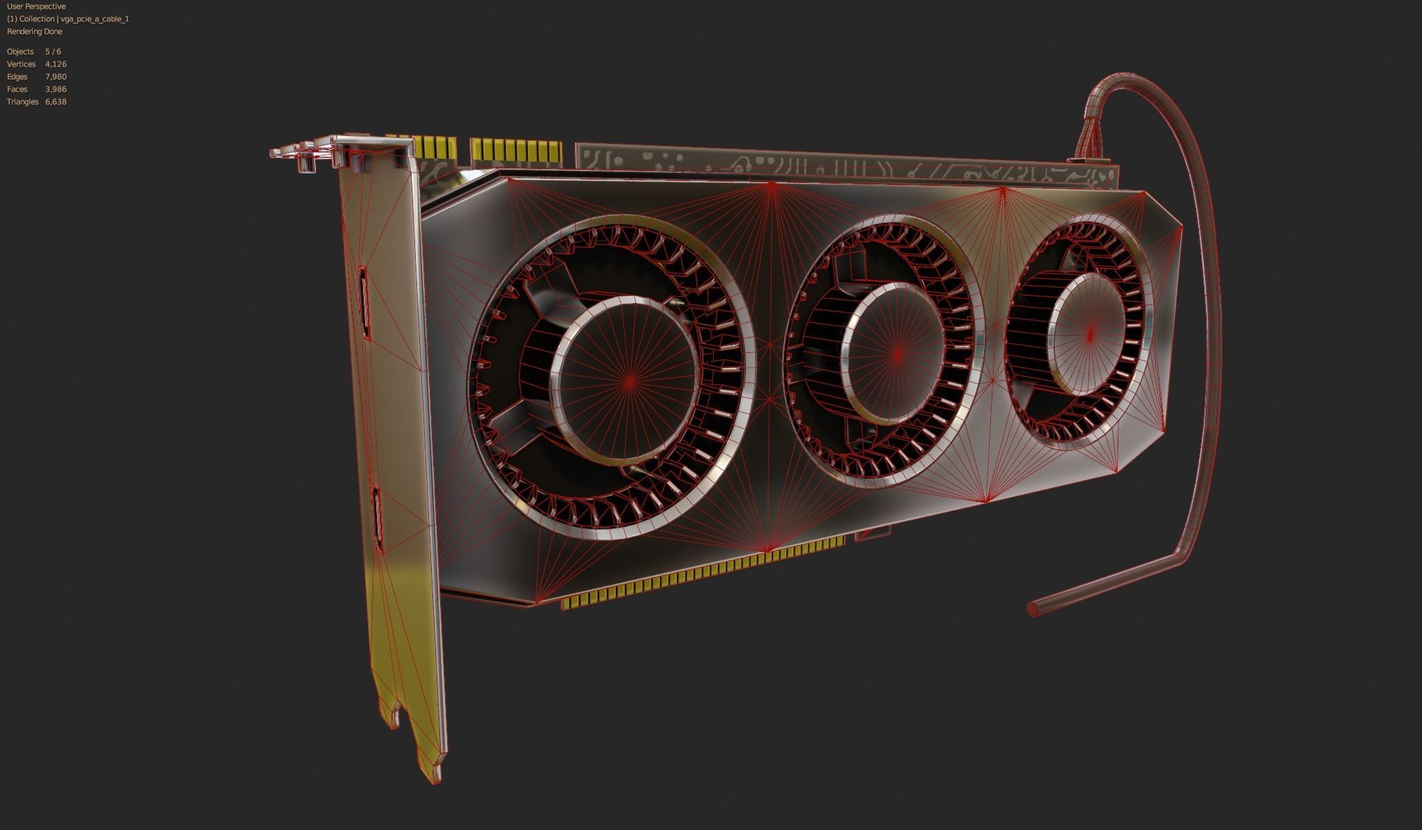 3D model gpu vga pci pcie graphics card video card rgb colorful VR / AR ...