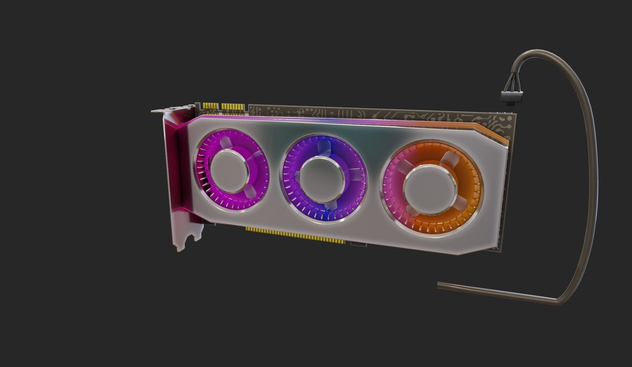 3D model gpu vga pci pcie graphics card video card rgb colorful VR / AR ...