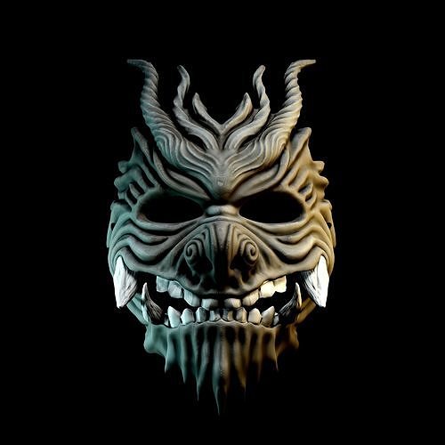 Oni Mask 2 Demon Full Face 3D model 3D printable | CGTrader