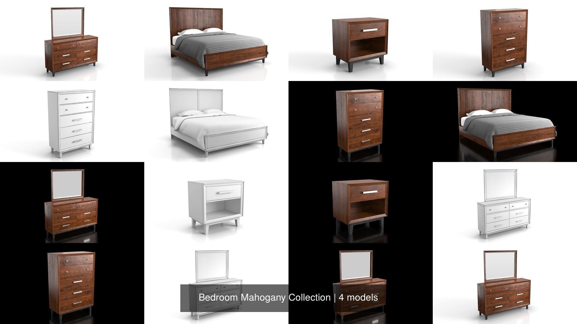 Bedroom Mahogany Collection | CGTrader