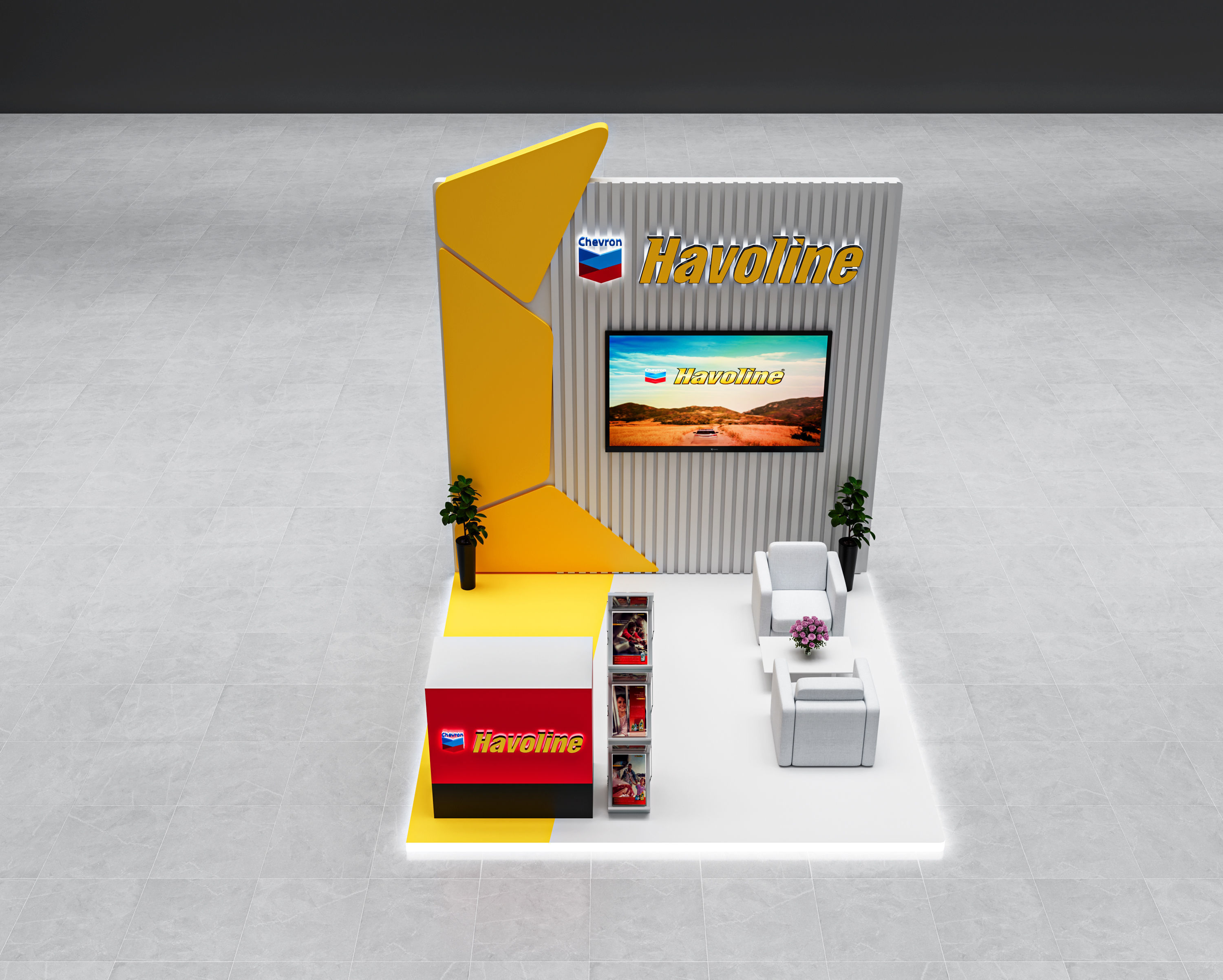 booth 3x3 3D model animated rigged | CGTrader