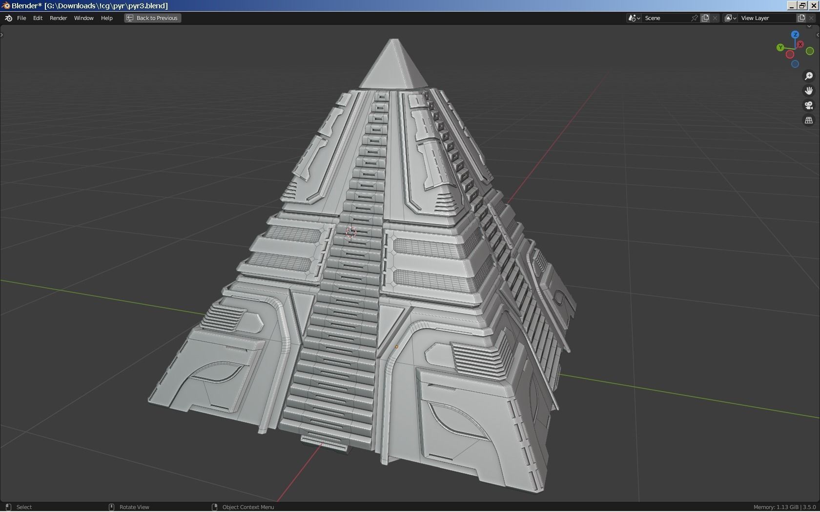 Pyramid Spaceship 3D model | CGTrader