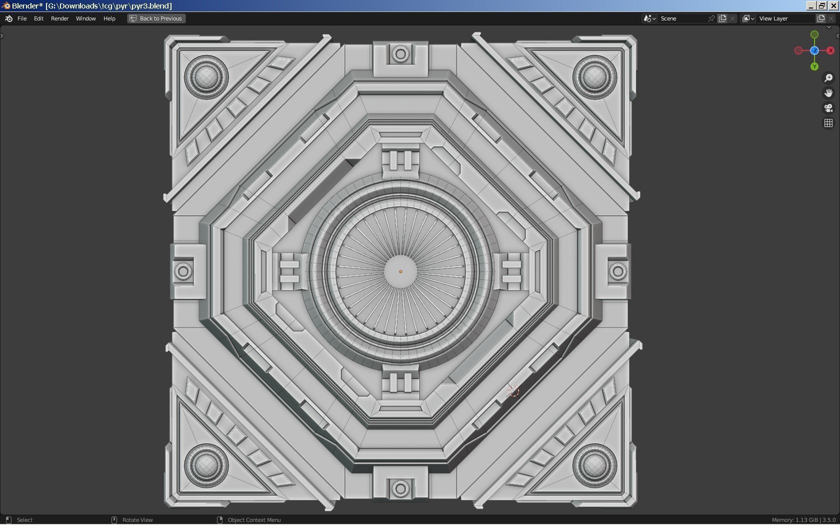 Pyramid Spaceship 3D model | CGTrader