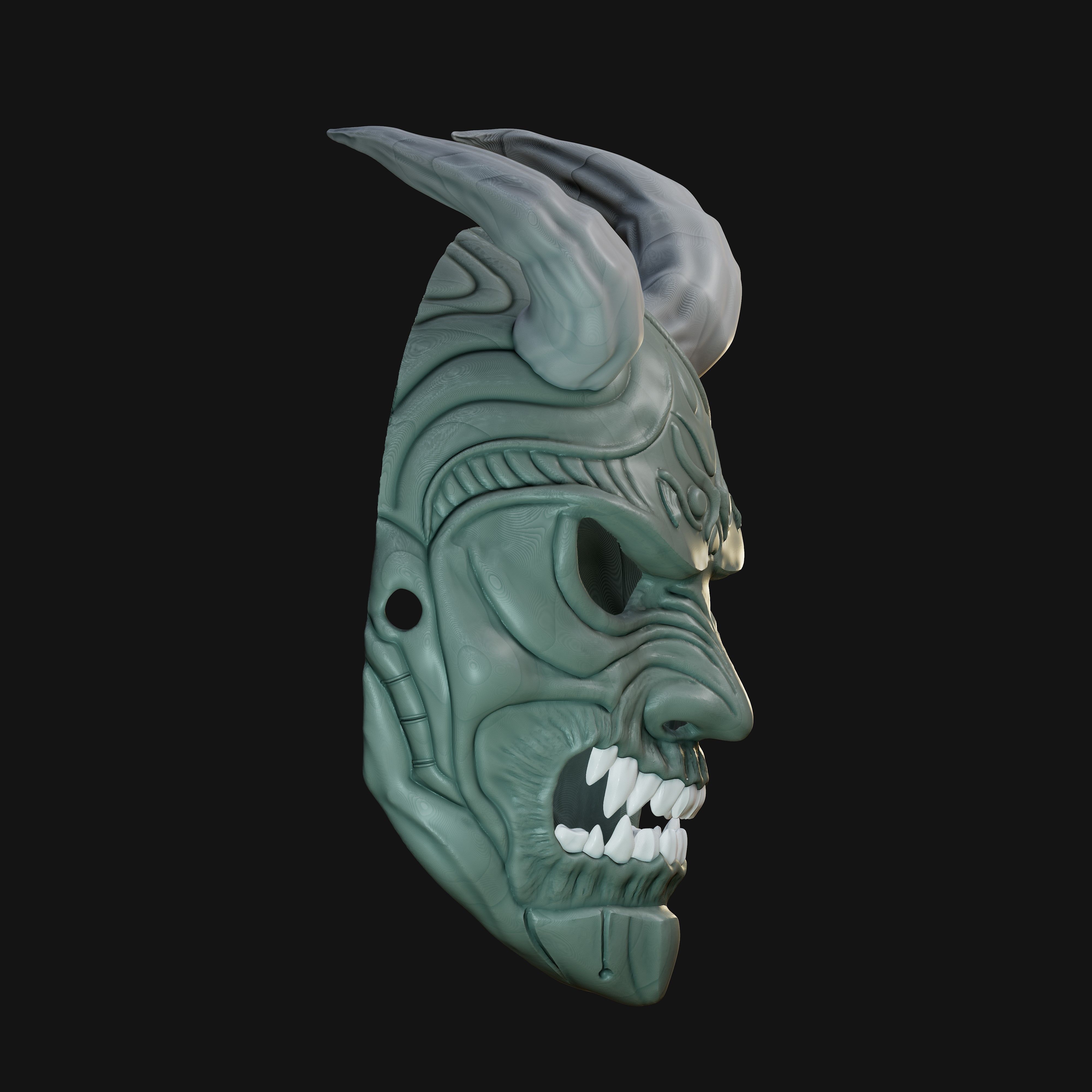 Oni Mask 14 Demon Demon Horn 3D model 3D printable | CGTrader