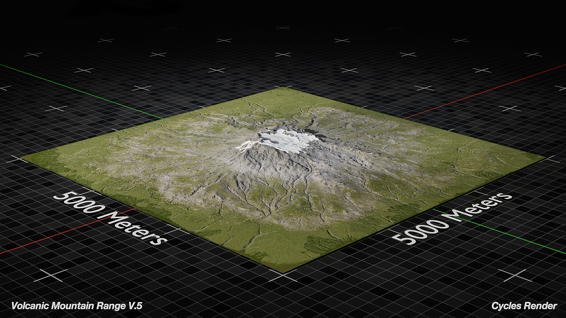 Volcano Mountain Range Version 5 3D model | CGTrader
