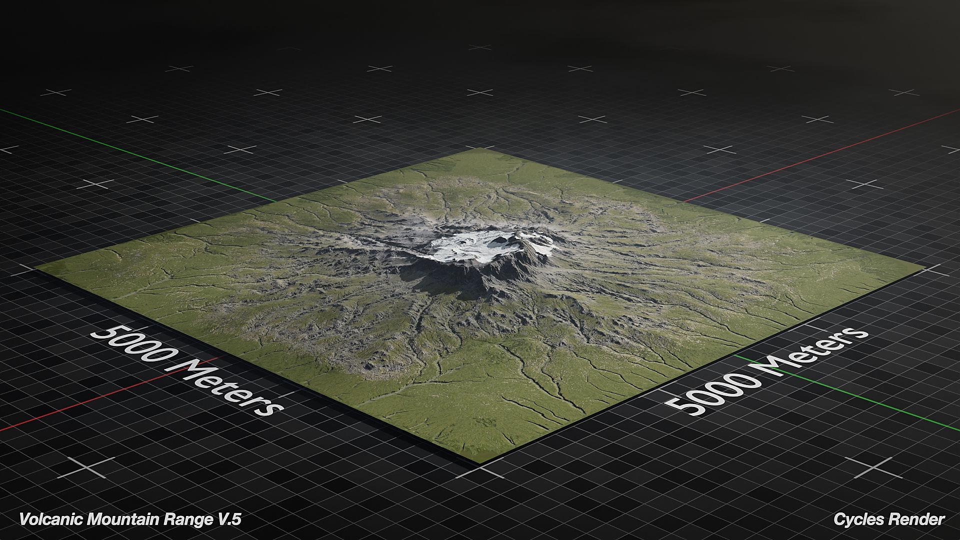Volcano Mountain Range Version 5 3D model | CGTrader