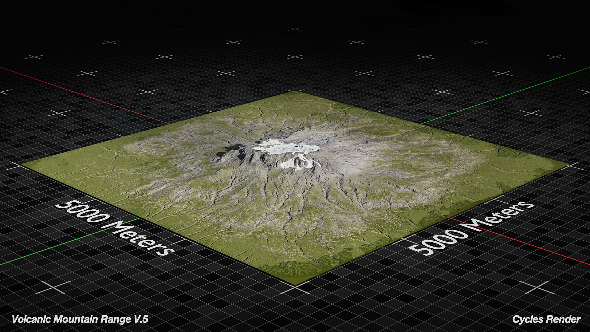 Volcano Mountain Range Version 5 3D model | CGTrader