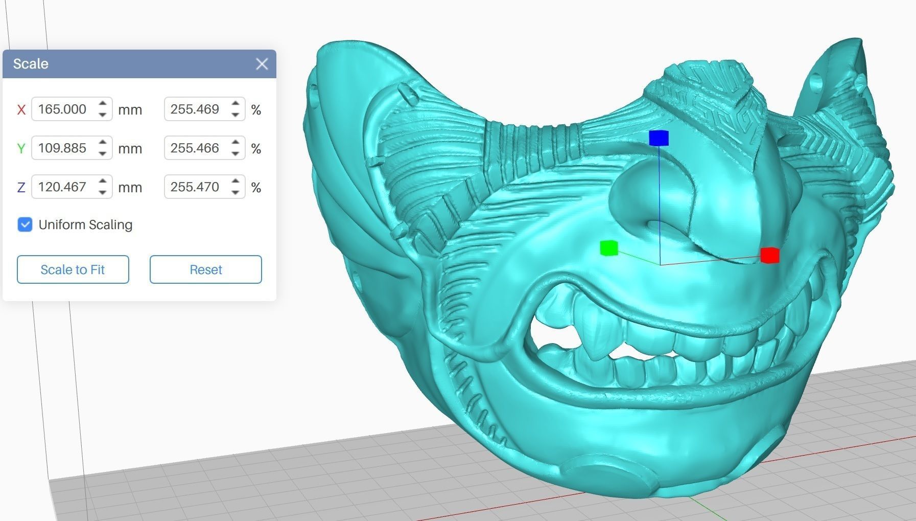Oni Mask 11 Line pattern Half Face 3D model 3D printable | CGTrader