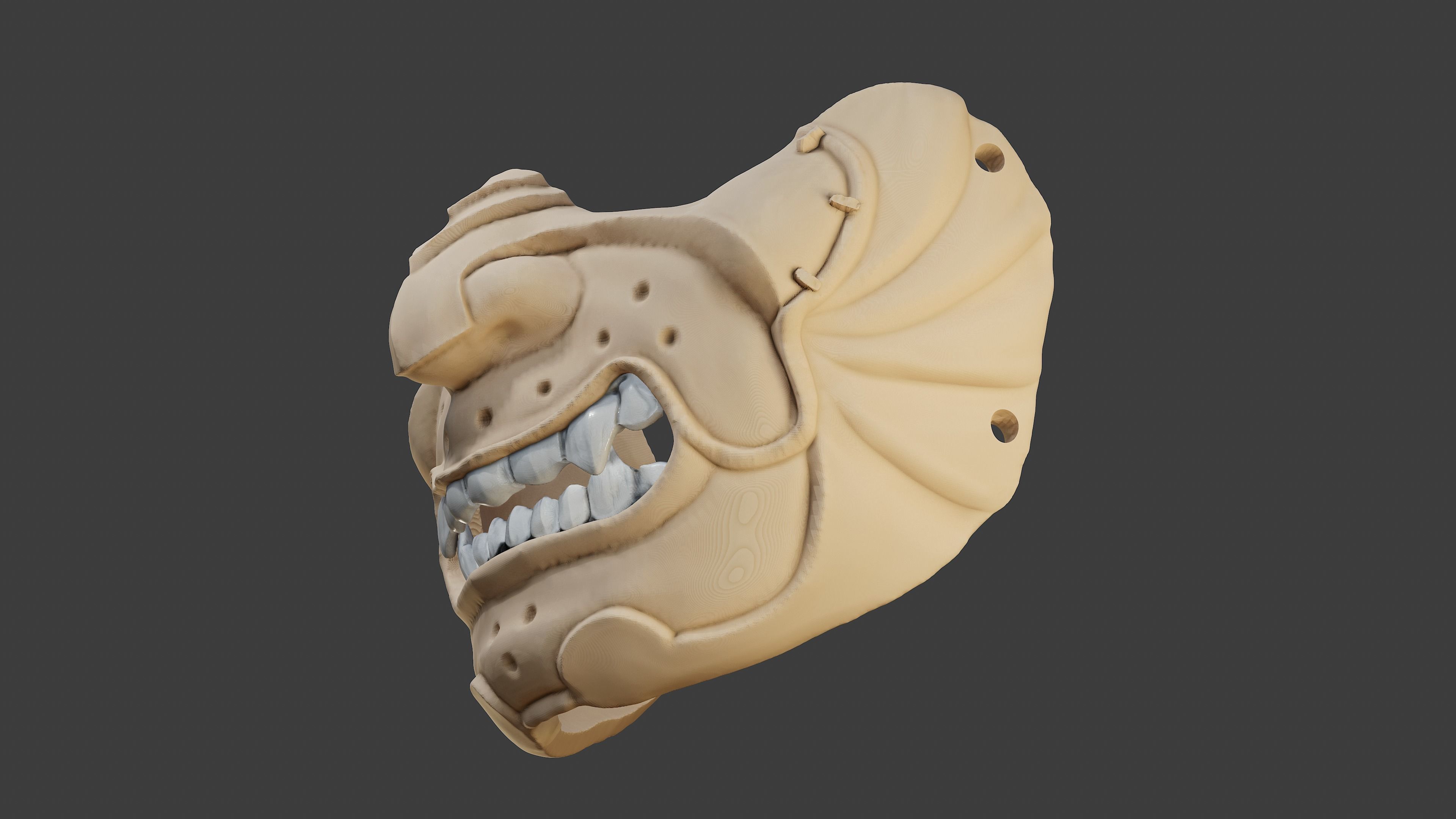 Oni Mask 11 Demon Half Face 3D model 3D printable | CGTrader