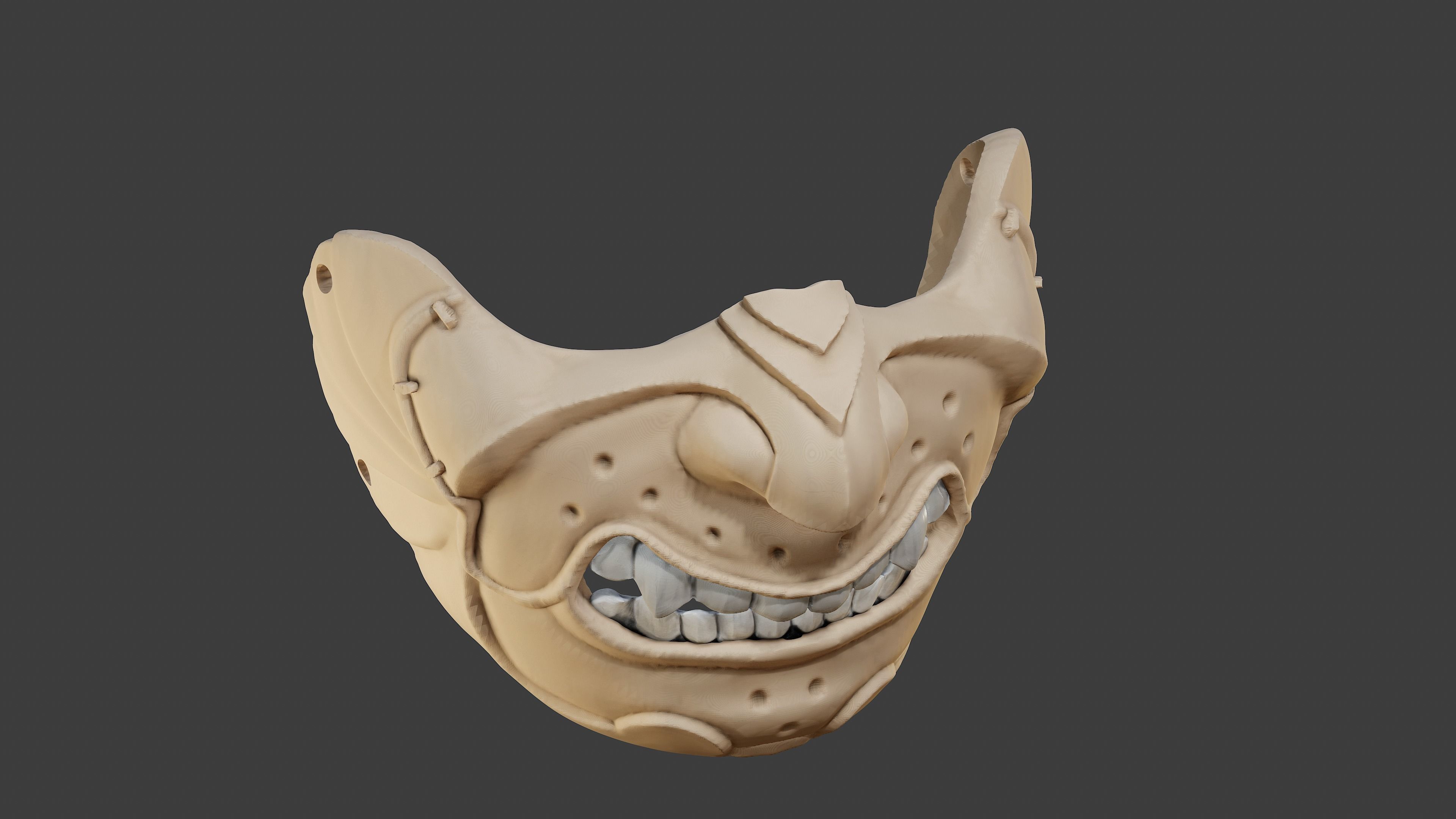Oni Mask 11 Demon Half Face 3D model 3D printable | CGTrader