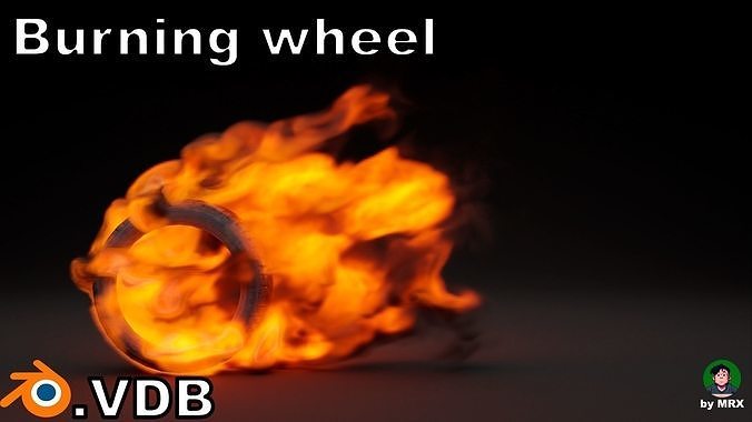 Burning wheel vdb 3D model animated | CGTrader