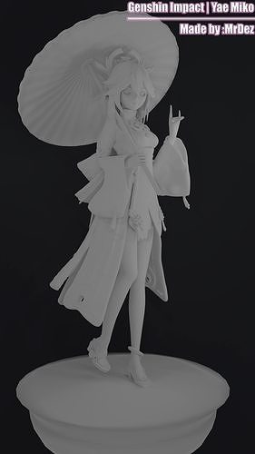 Yae Miko Genshin Impact 3D print model 3D model 3D printable | CGTrader