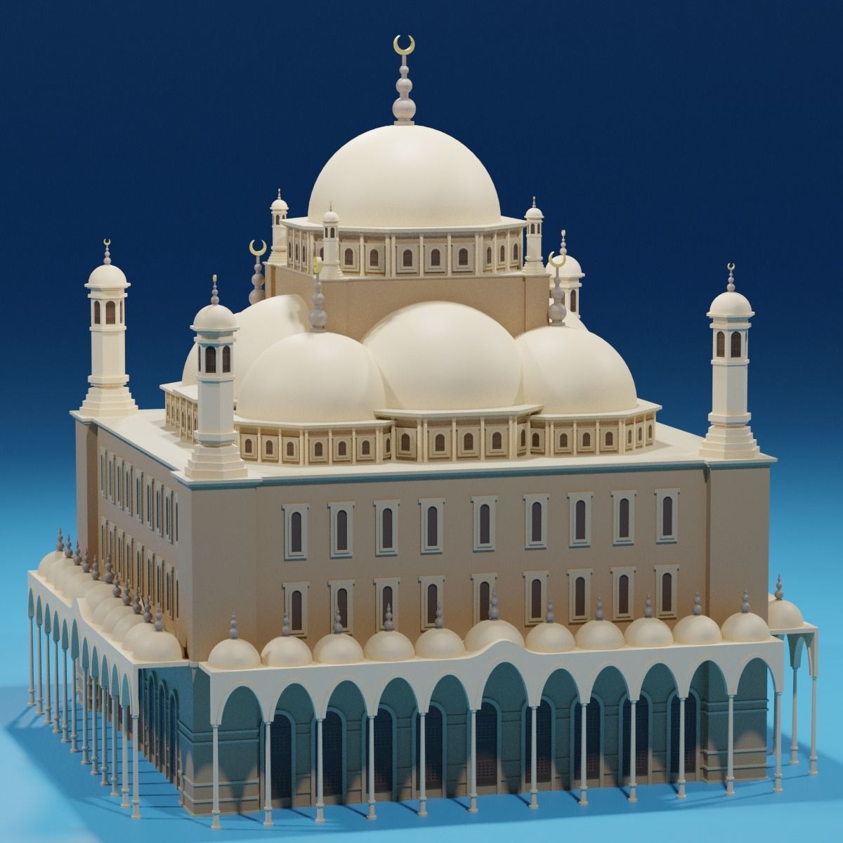 Cartoon Mosque Of Muhammad Ali 3D model | CGTrader