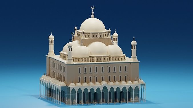 Cartoon Mosque Of Muhammad Ali 3D model | CGTrader