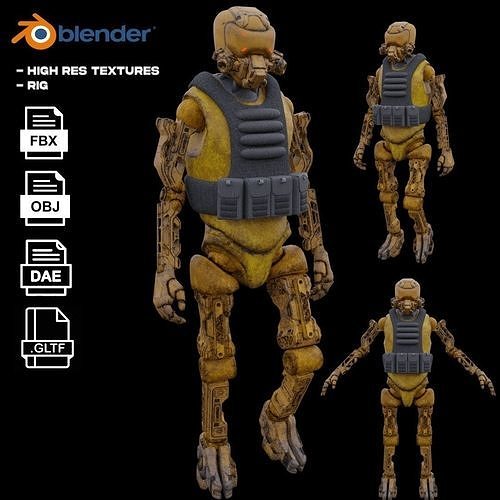 3D model Military robot guard VR / AR / low-poly | CGTrader