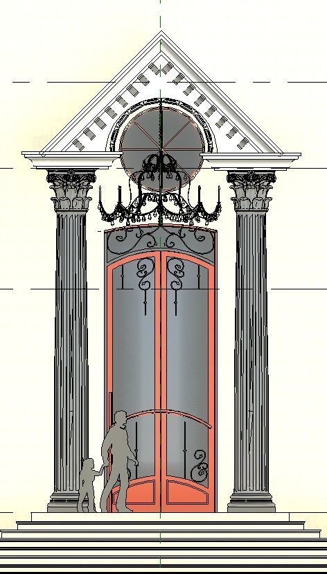 3D model Classical Entrance and Revit Colum family VR / AR / low-poly ...