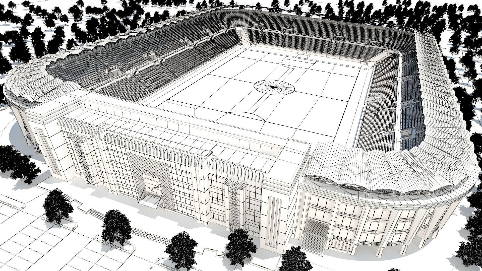 3D model Football Stadium low poly model VR / AR / low-poly | CGTrader