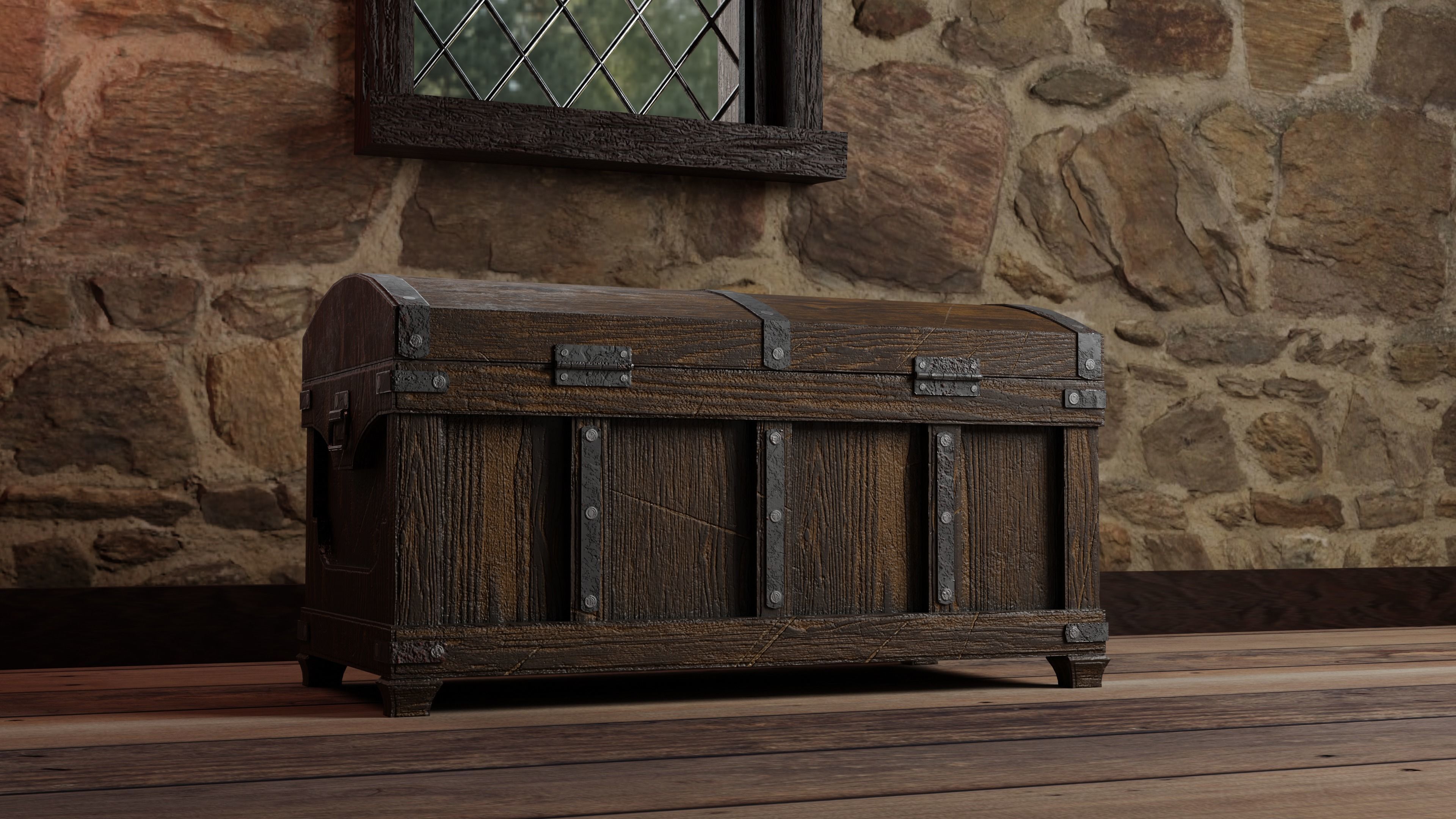 3D model Low-poly chest 3D model VR / AR / low-poly | CGTrader