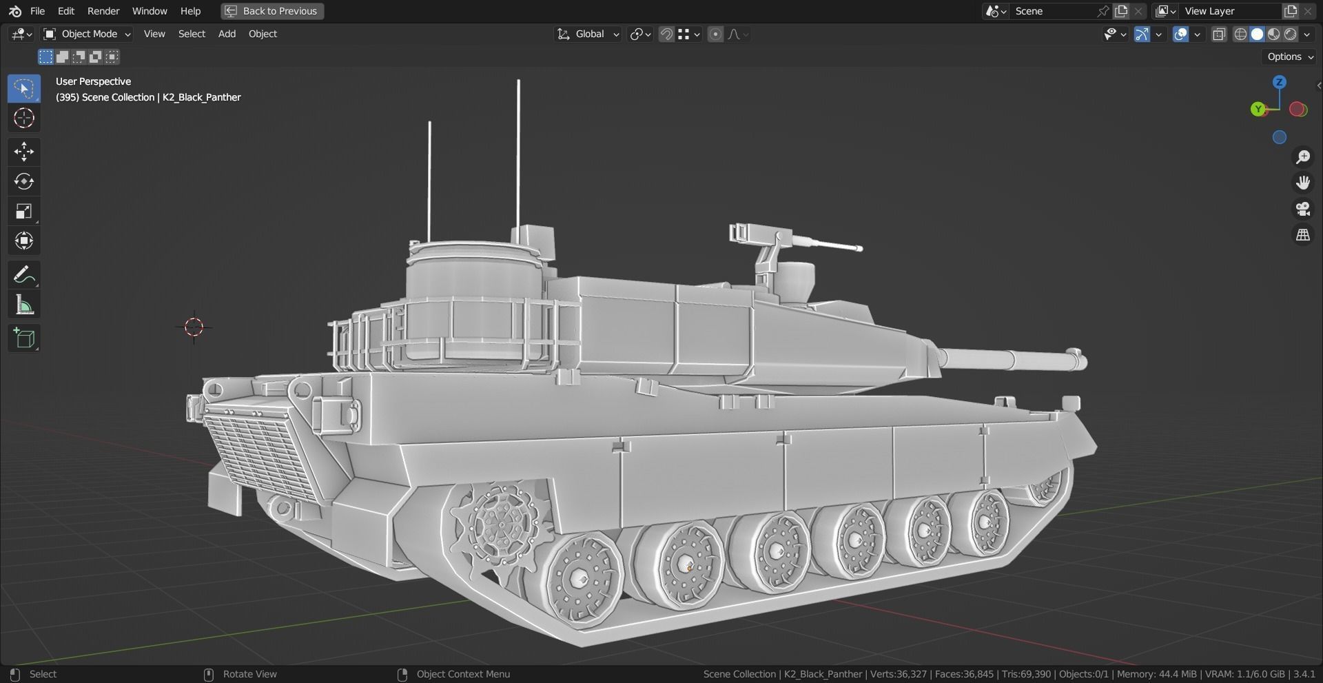 3D model K2 Black Panther TANK BASE MESH VR / AR / low-poly | CGTrader