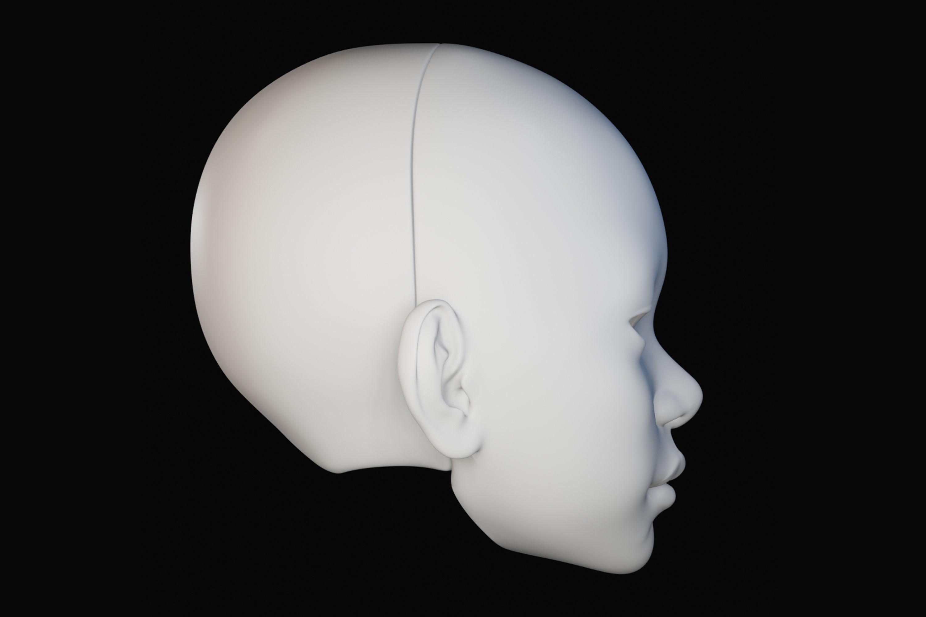 BJD doll 3D doll head model AT003 3D print model 3D model 3D printable ...