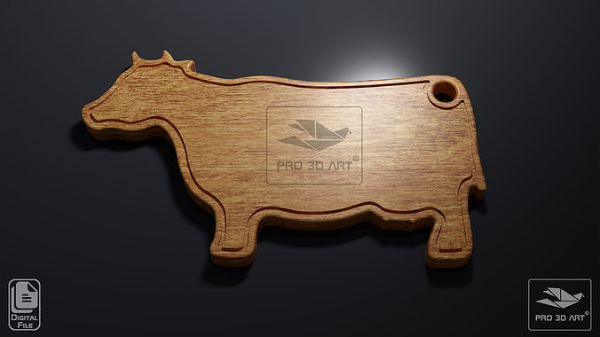 Cow Cutting Board - CNC files for Wood 3D model | CGTrader
