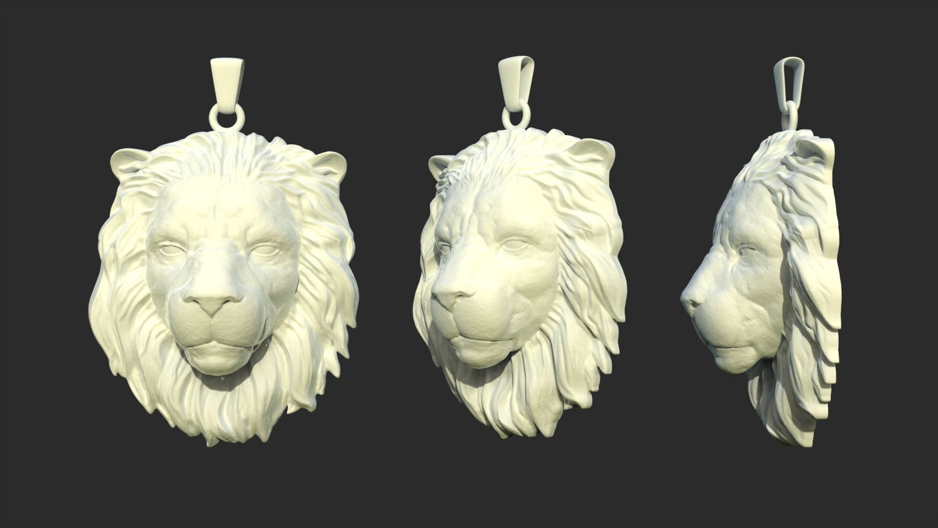 Realistic Lion Pendant 3D model 3D printable | CGTrader